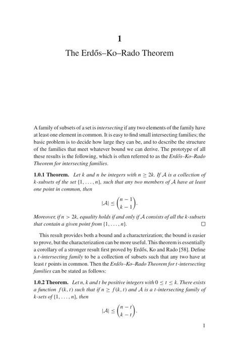 The Erdőskorado Theorem Chapter 1 Erdõskorado Theorems Algebraic Approaches