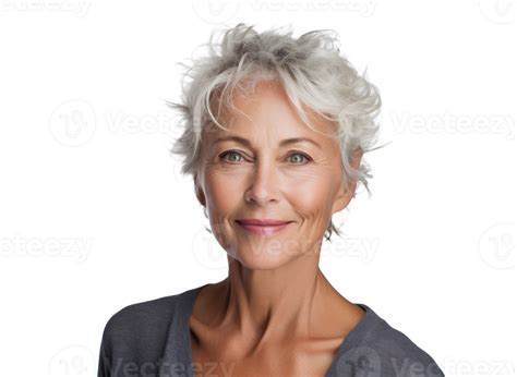 Ai Generated Attractive Older Woman Png File Of Isolated Cutout Object With Shadow On
