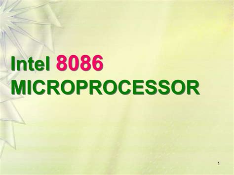 8086 Microprocessor Architecture Pptx