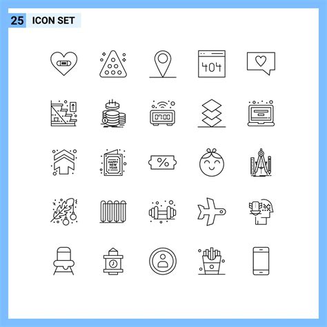 Group Of Modern Lines Set For User Interface Snooker Communication Pin Editable Vector Design