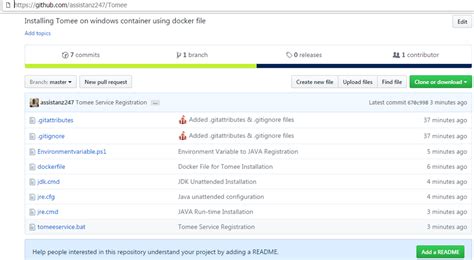 Installing Tomee Web Server Through Docker File For Windows Container