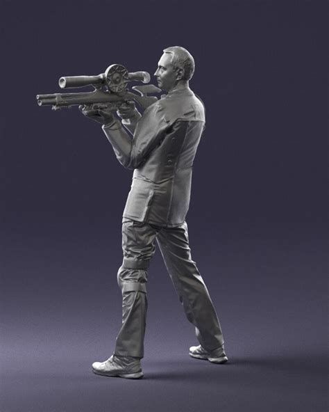 000516 Sport Shooter Character With Rifle 3d Model By 3dfarm