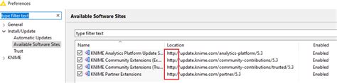 how to update knime platform or knime extensions online behind a firewall with knime 5 3