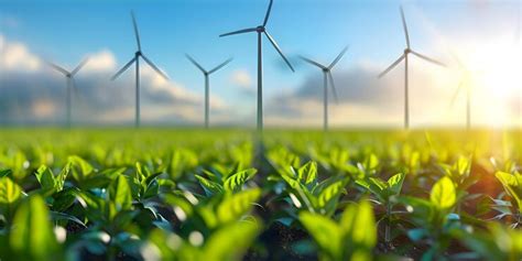 풍력 터빈을 사용하여 녹색 수소를 생산하기 위해 질소 비료 제조 개념 재생 에너지 녹색 수소 질소 비옥 풍력 터핀 지속 가능한 농업 프리미엄 Ai 생성 이미지