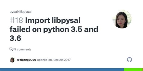 Import Libpysal Failed On Python 35 And 36 · Issue 18 · Pysallibpysal · Github