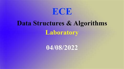 Data Structures And Algorithms Laboratory 04082022 Thursday Youtube