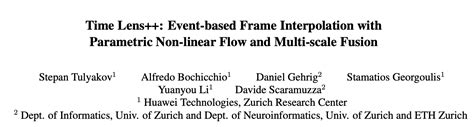 Cvpr 2022｜time Lens：具有参数非线性流和多尺度融合的基于事件的帧插值 智源社区