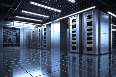 Server Room Setup Reflecting A Minimalist Modern Design Ethos Premium Ai Generated Image