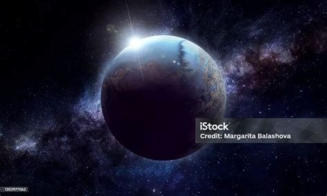추상 공간 3d 일러스트레이션 3d 이미지 배경 이미지 빛나는 별과 은하 들 사이 공간에서 행성 우주에 대한 스톡 사진 및 기타 이미지 Istock