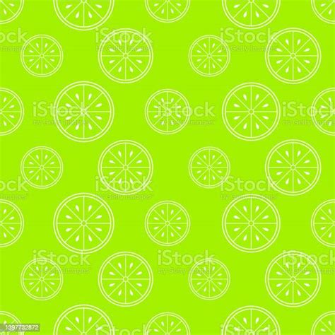 레몬과 매끄러운 패턴 흰색 플랫 아이콘 감귤류 컬러 배경에 라임 슬라이스 선형 아이콘 과일 세트 직물 포장지 벽지 포장지에 인쇄를위한 현대적인 디자인 벡터 일러스트 레이 션
