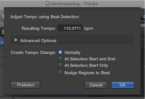 Create Tempo Changes Using Beat Detection Logic Pro X Help