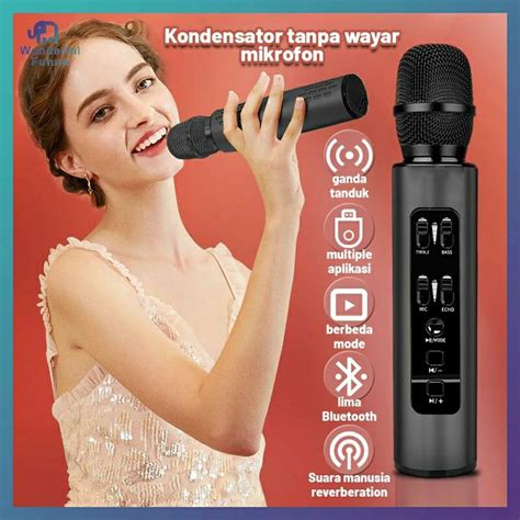 Jual K Mic Wireless Bluetooth Karaoke Player Smule Microphone Speaker Portable Super Bass