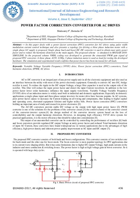 Pdf Power Factor Correction Converter For Ac Drives