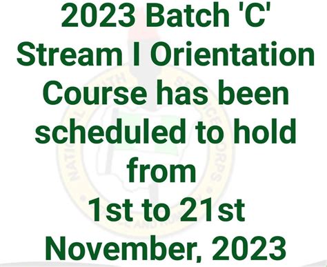 NYSC Batch C 2023 Updates Call Up Letter Update