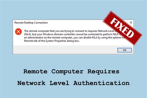Remote Computer Requires Network Level Authentication Fixed