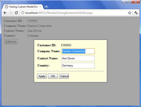 Modal Dialog
