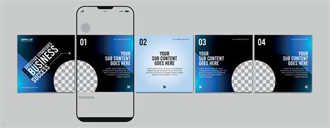 Carousel Template And Social Media Post Layout Design Set Of Business