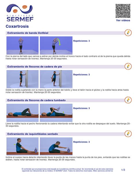 Ejercicios Sermef Para Coxartrosis Pdf Rodilla Sistema