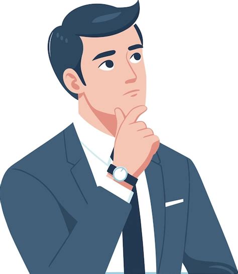 Premium Vector A Business Man Thinking Vector Art Illustration