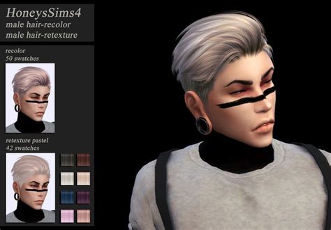 Jenn Honeys Sims 4 — Male Hair Recolor 50 Swatchescolors Male Hair