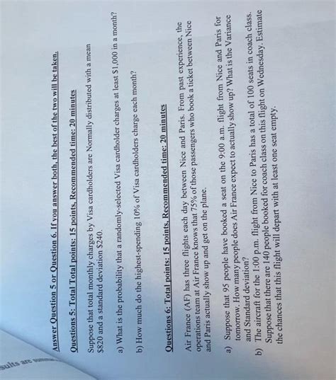 Solved Answer Question 5 Or Question 6 If You Answer Both