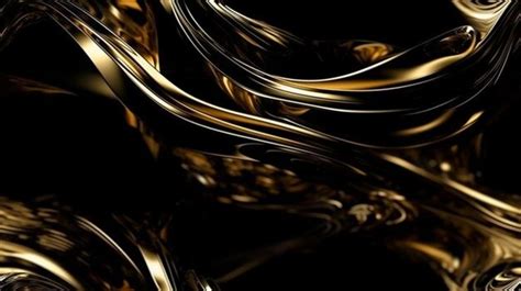Abstract Gold And Black Wave Pattern Modern Futuristic Seamless Background Premium Ai