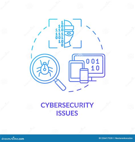 Cybersecurity Issue Blue Gradient Concept Icon Stock Vector Illustration Of Launch Safety
