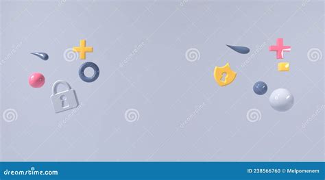 Floating Abstract Geometric Shapes 3d Stock Illustration