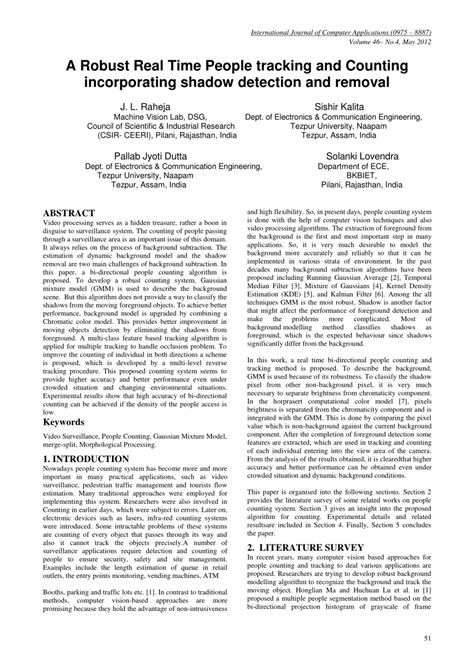 Pdf A Robust Real Time People Tracking And Counting Incorporating Shadow Detection And Removal