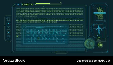 Data Entry And Text Decoding On Futuristic Vector Image