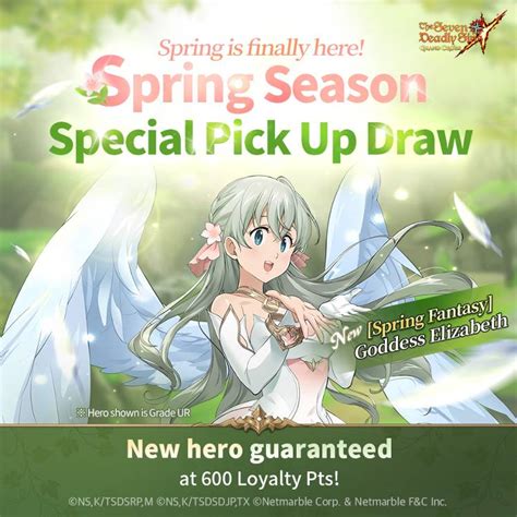 Draw New Hero Draw Notice Spring Fantasy Goddess Elizabeth The