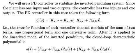 Obtain The Numerical Linearized Transfer Function Chegg