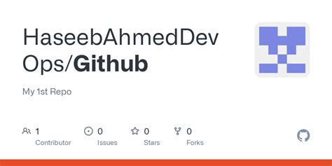 GitHub HaseebAhmedDevOps Github My St Repo
