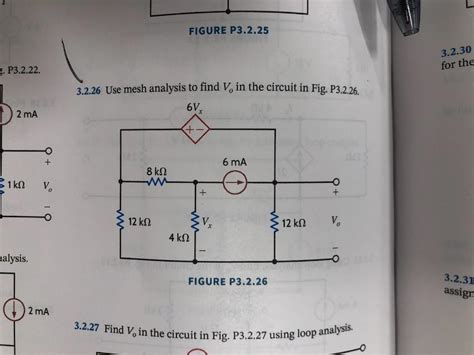 Solved 3226 Use Mesh Analysis To Find Vo In The Circuit In