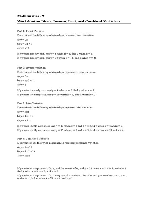 Variations Download Free Pdf Mathematics Worksheets Library