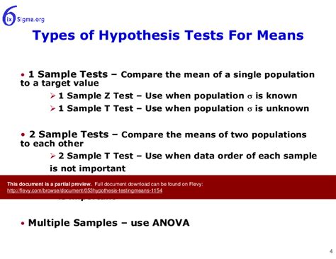 PPT 053 Hypothesis Testing Means 27 Slide PPT PowerPoint Presentation PPTX Flevy