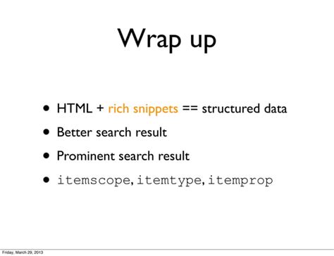 Rich Snippet Structured Data Ppt