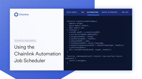 Chainlink Automation Job Scheduler For Time Based Smart Contracts