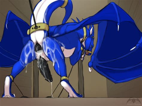 Rule 34 2019 After Sex Anus Ball Gag Bent Over Blue Scales Bondage