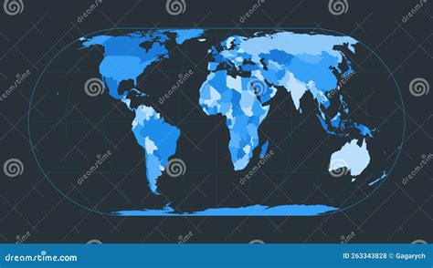 World Map Eckert Iv Projection Stock Vector Illustration Of Design Blue 263343828