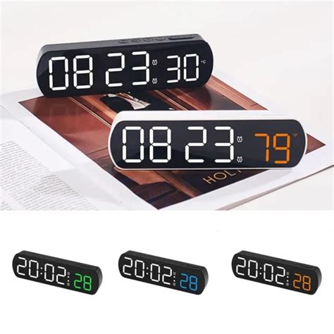 Backlight Digital Led Clocks Temperature Date Display Table Clock For Bedroom Eur 1147