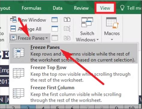 how to freeze and unfreeze rows and columns in excel