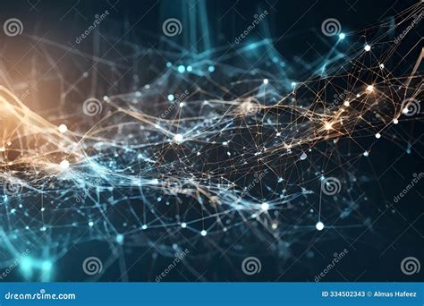 Digital Transformation In The Next Generation Technology Era With Abstract Wave Moving Dots