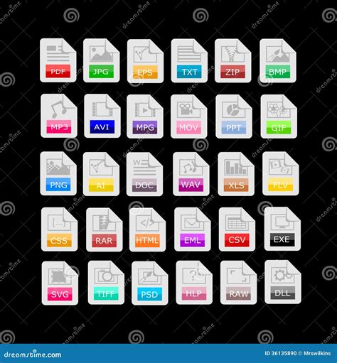 Bmp File Format Square Flat Multi Colored Icons Vector Illustration 191772696