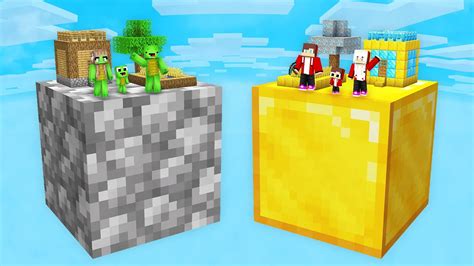 Mikey Family Vs JJ Family SKYBLOCK With Only One Block In Minecraft Maizen Minecraft Videos