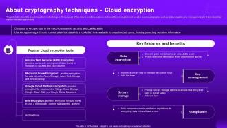 About Cryptography Techniques Cloud Encryption Cloud Cryptography PPT Slide