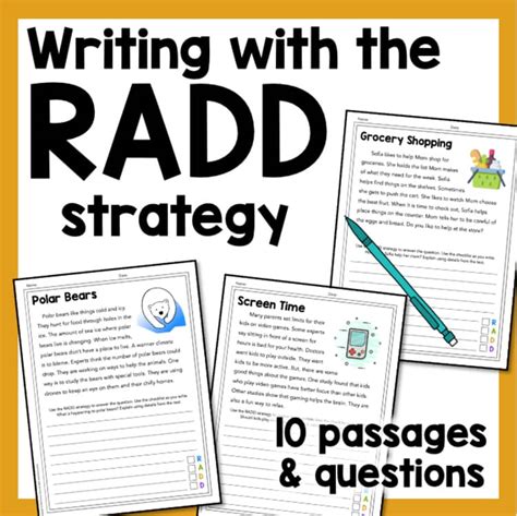 Short Constructed Response Practice Radd Writing Strategy 2nd Grade Paragraph