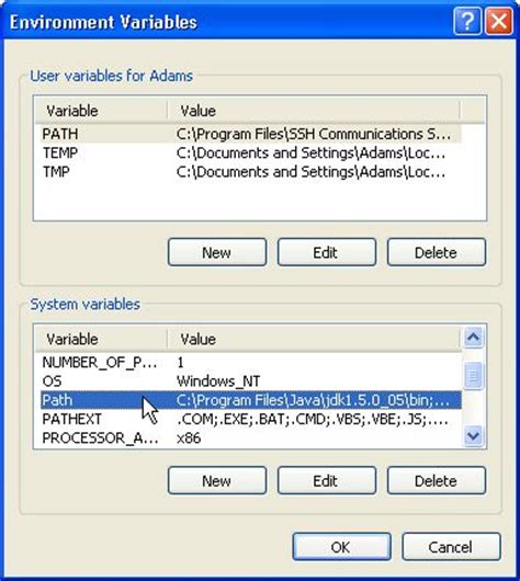 2 Setting The System S PATH Variable In Windows XP