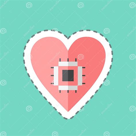 Sticker Line Cut Affective Computing Suitable For Data Analytics Symbol Simple Design Editable