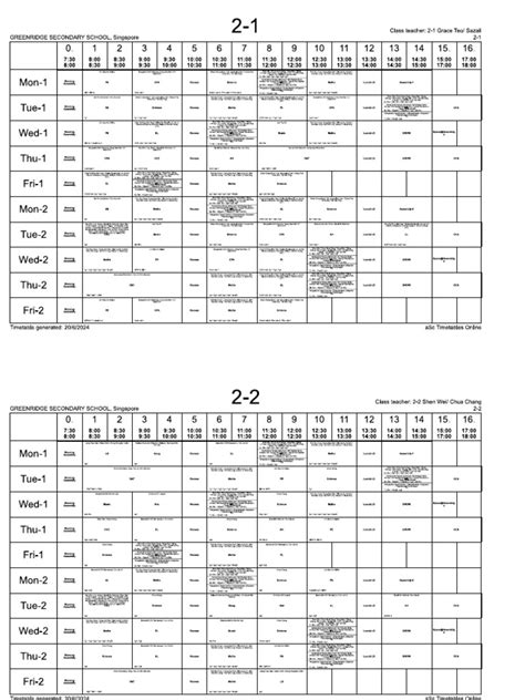 Sec 2 Sem 2 Timetable 21 June 2024 Pdf